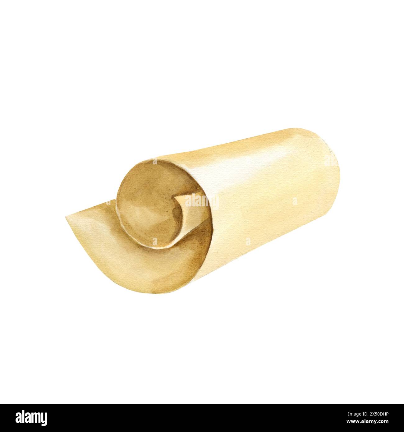 watercolor old brown paper scrolls, vintage antique textured beige ...