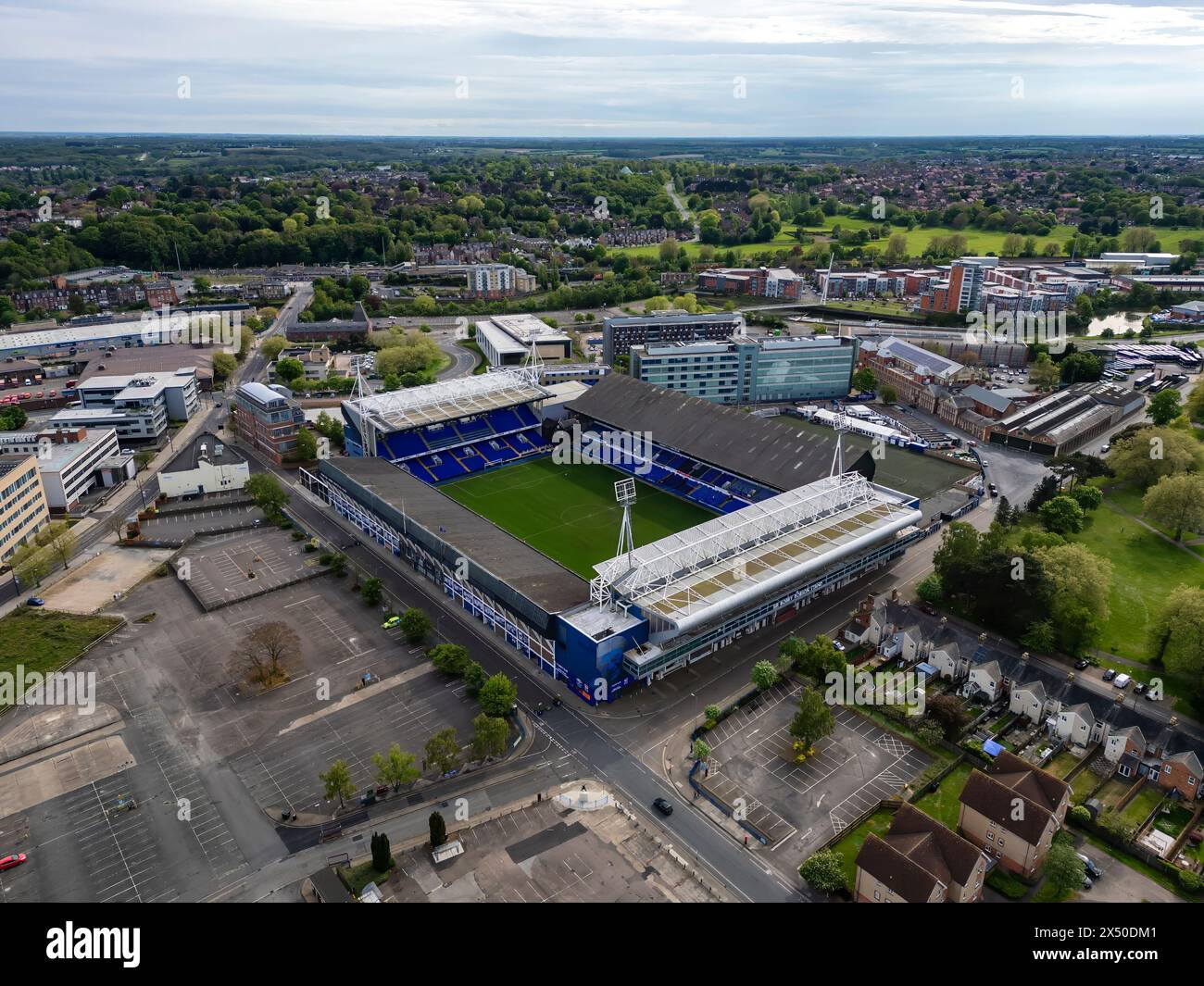 An aerial view of Portman Road, the home of Ipswich Town Football Club ...