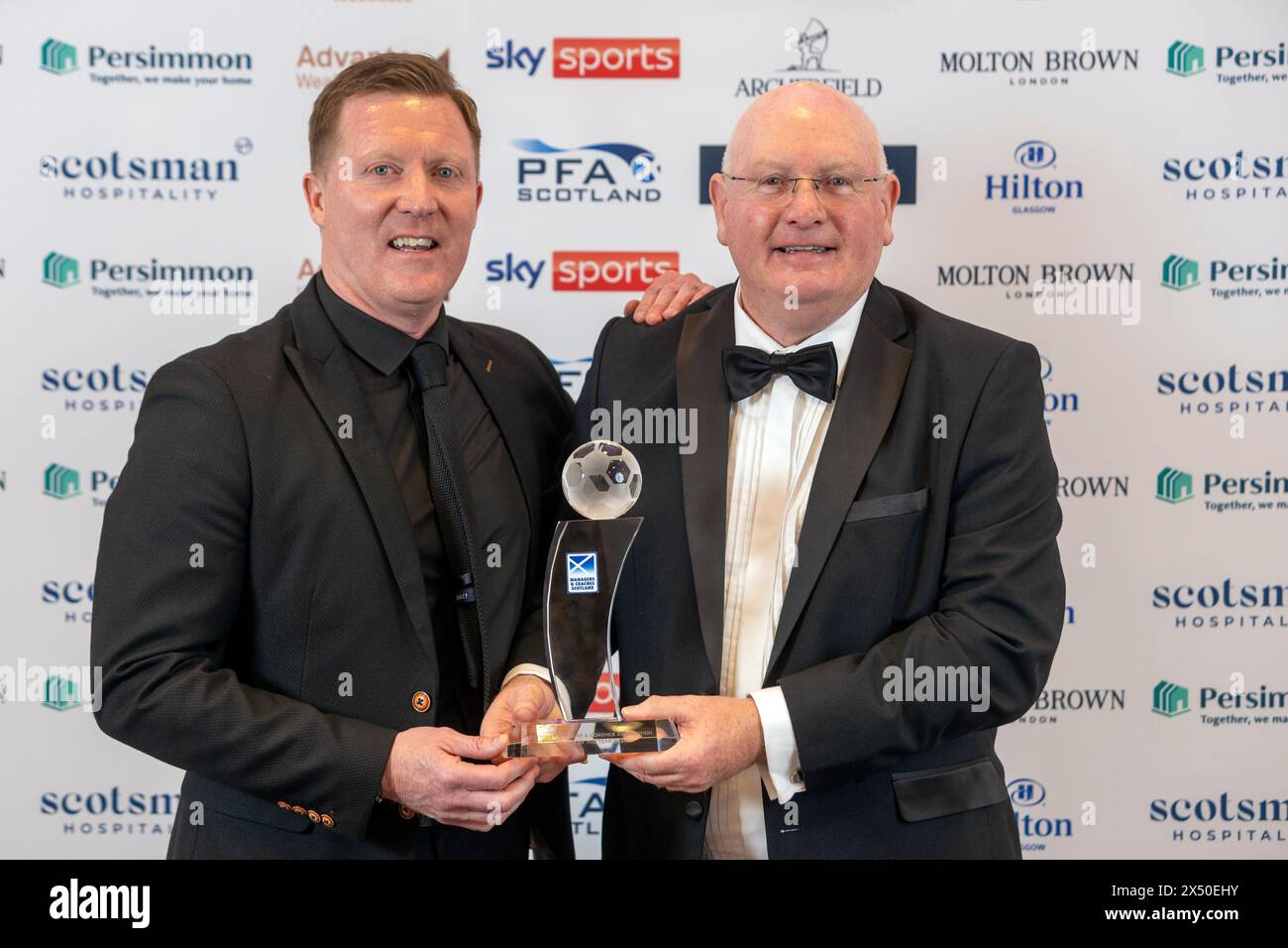 Falkirk manager John McGlynn with the award for manager of the year ...