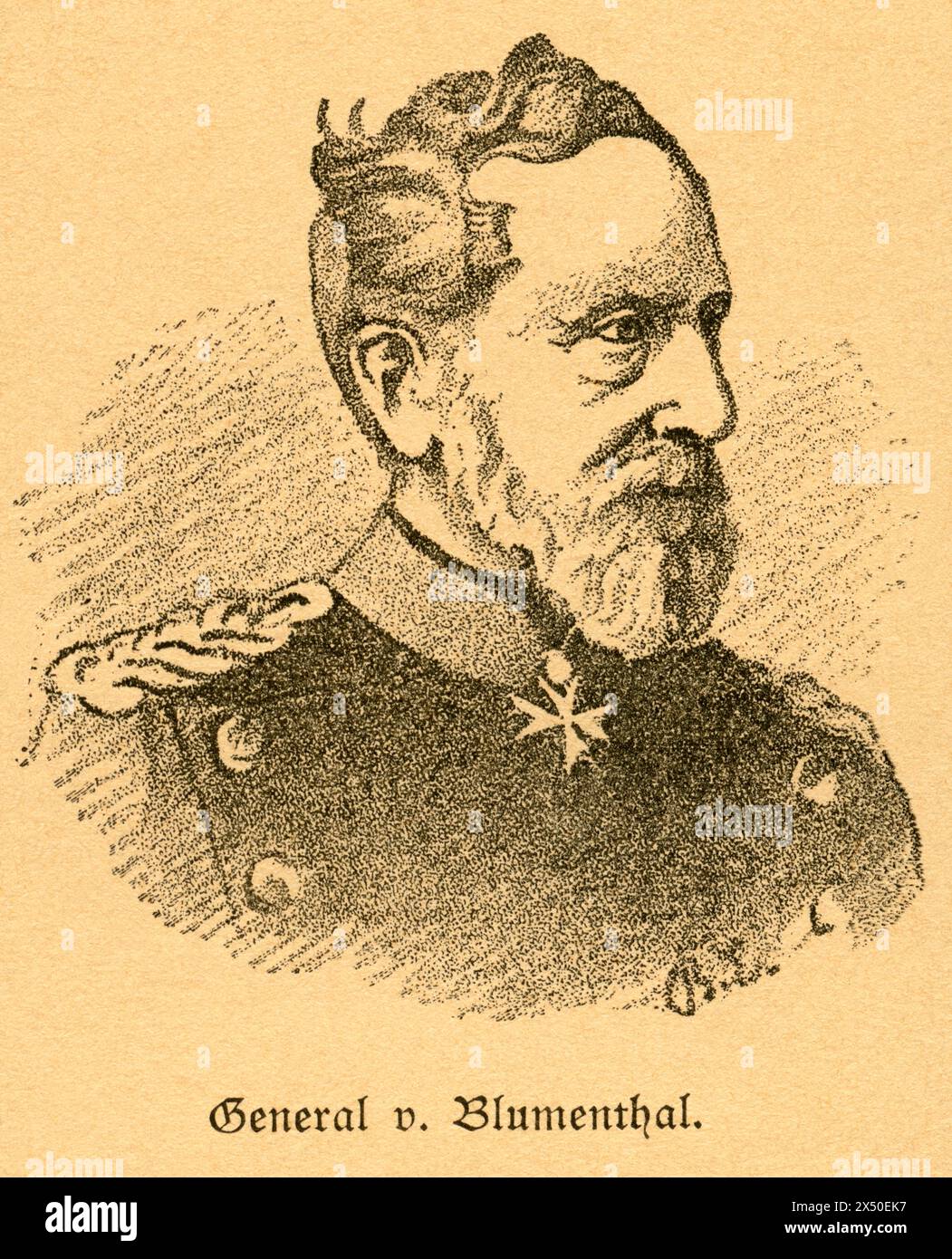 Leonhard von Blumenthal, Prussian Field-Marshal, portrait, Germany ...