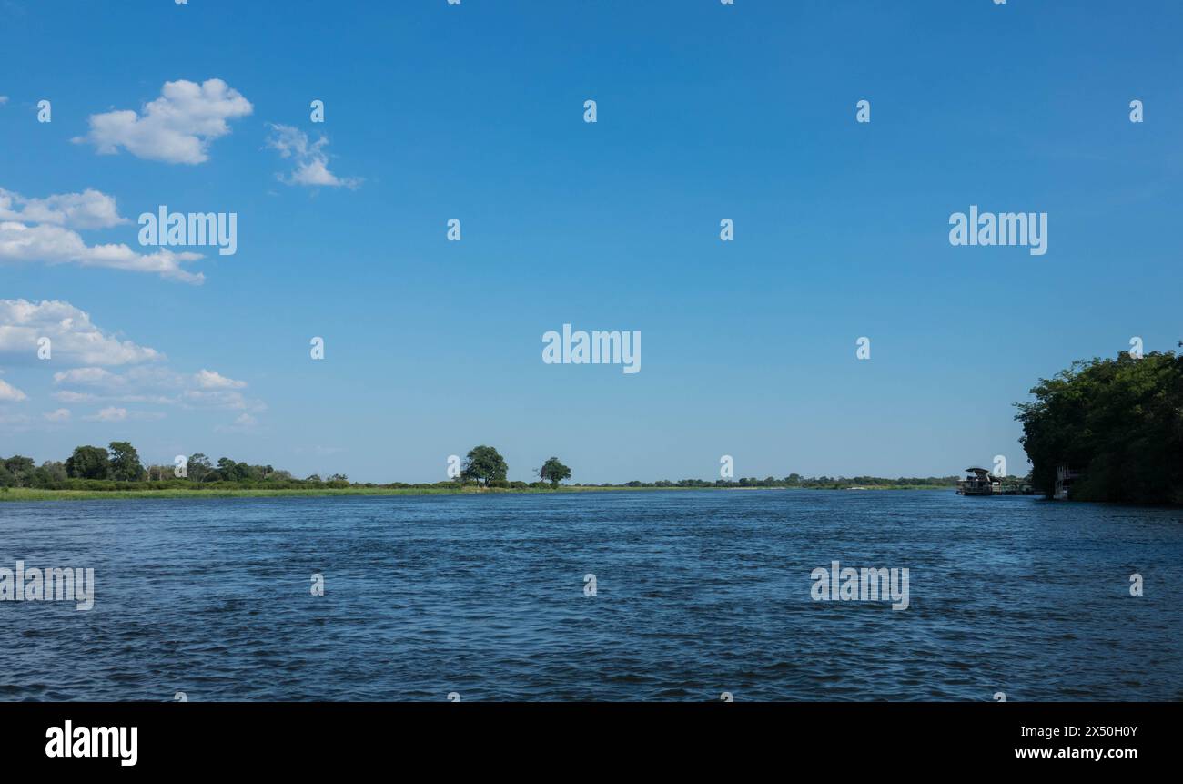 Beautiful panorama view at the area of the Okavango River near Divundu ...