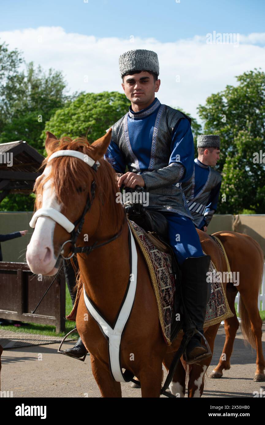 Windsor, Berkshire, UK. 4th May 2024. Performers from the Equestrian Federation of Azerbaijan ...