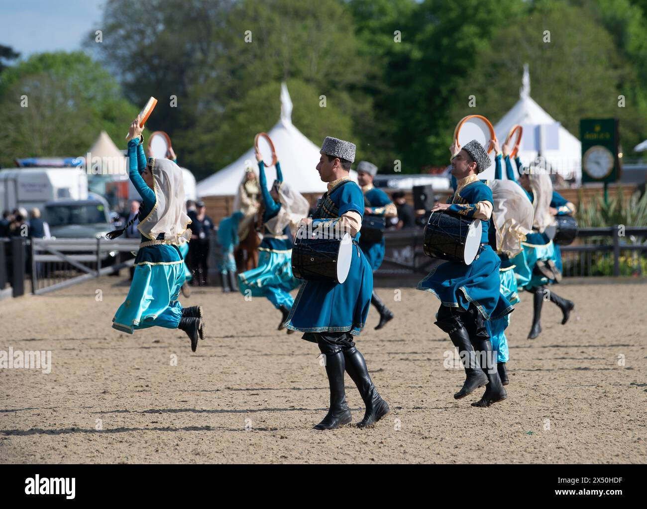 Windsor, Berkshire, UK. 4th May 2024. Performers from the Equestrian Federation of Azerbaijan ...