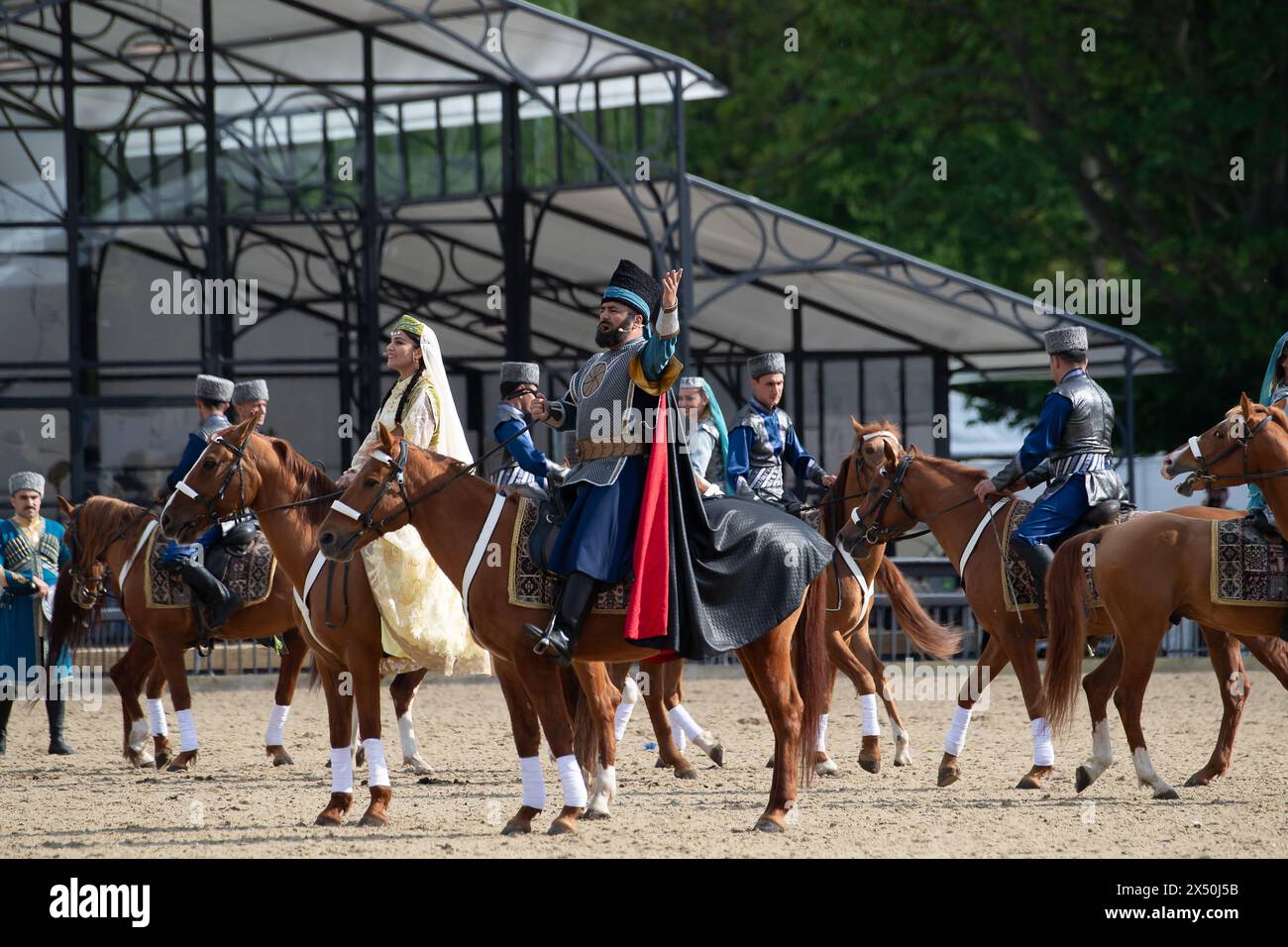 Windsor, Berkshire, UK. 4th May 2024. Performers from the Equestrian Federation of Azerbaijan ...