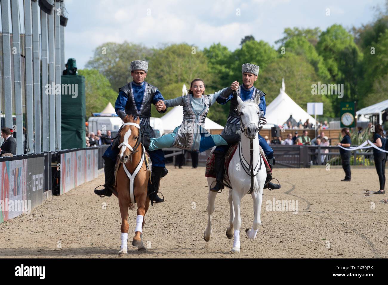 Windsor, Berkshire, UK. 4th May 2024. Performers from the Equestrian Federation of Azerbaijan ...