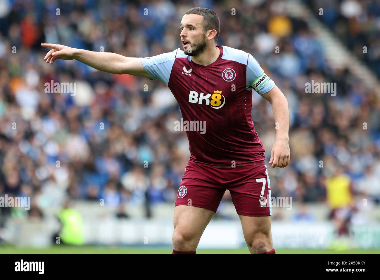 John McGinn in action for Aston Villa FC at the AMEX Stadium Stock ...