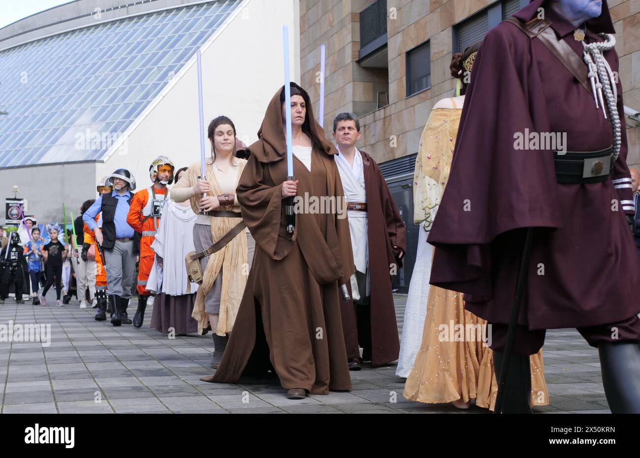 Star Wars characters during the annual fan gathering in Milan, Lombardy ...