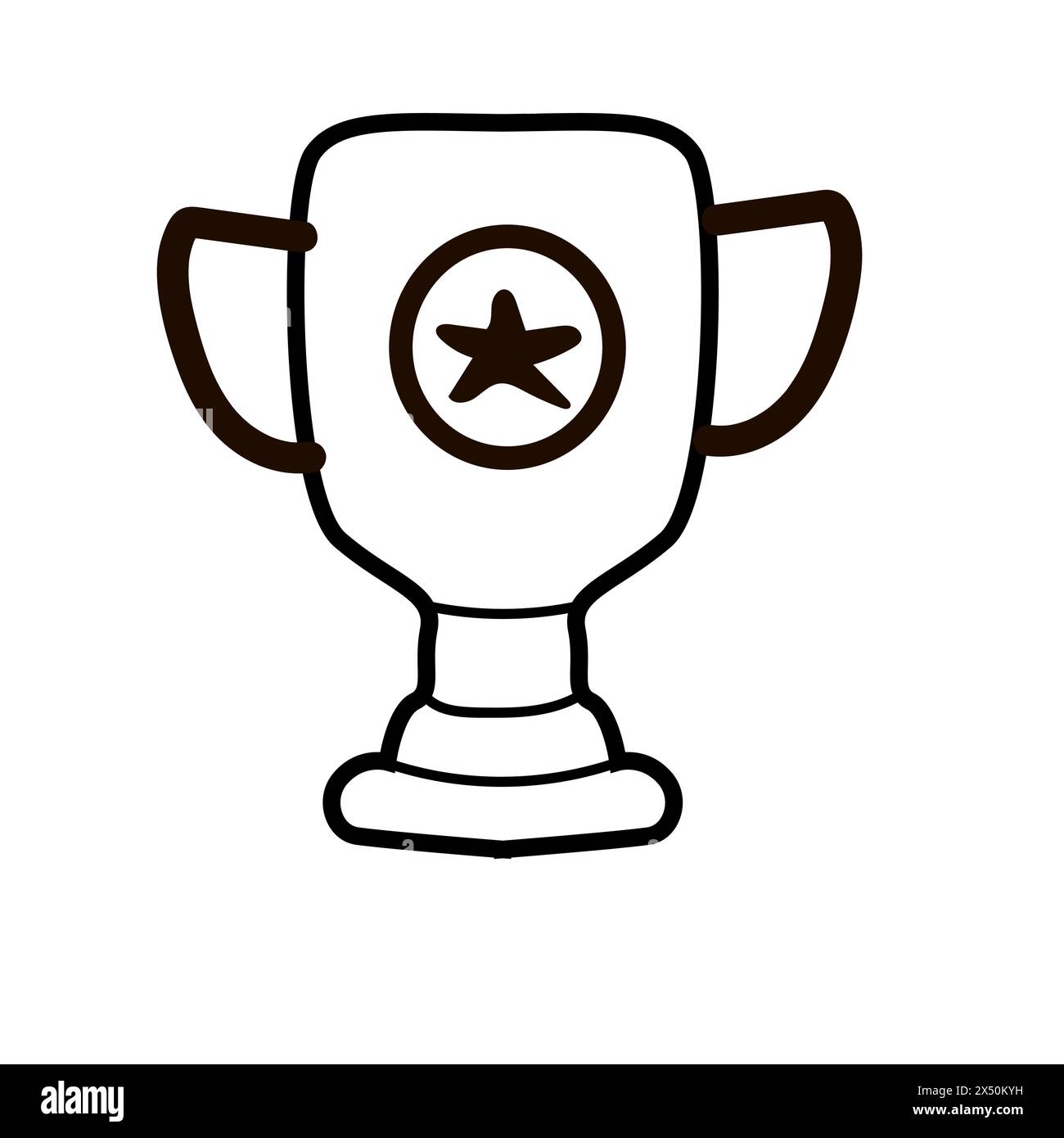 Award doodle hand drawn trophy. Winner award cup, champion medal, win ...
