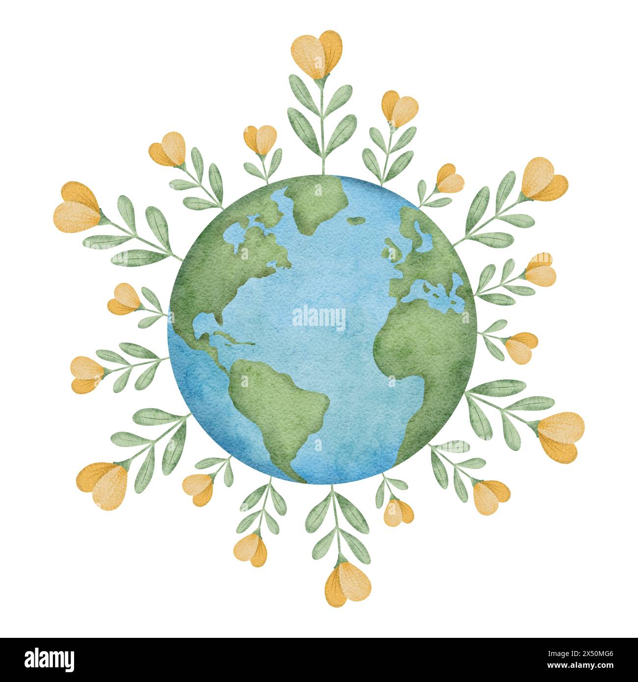 Earth watercolor illustration hi-res stock photography and images - Alamy