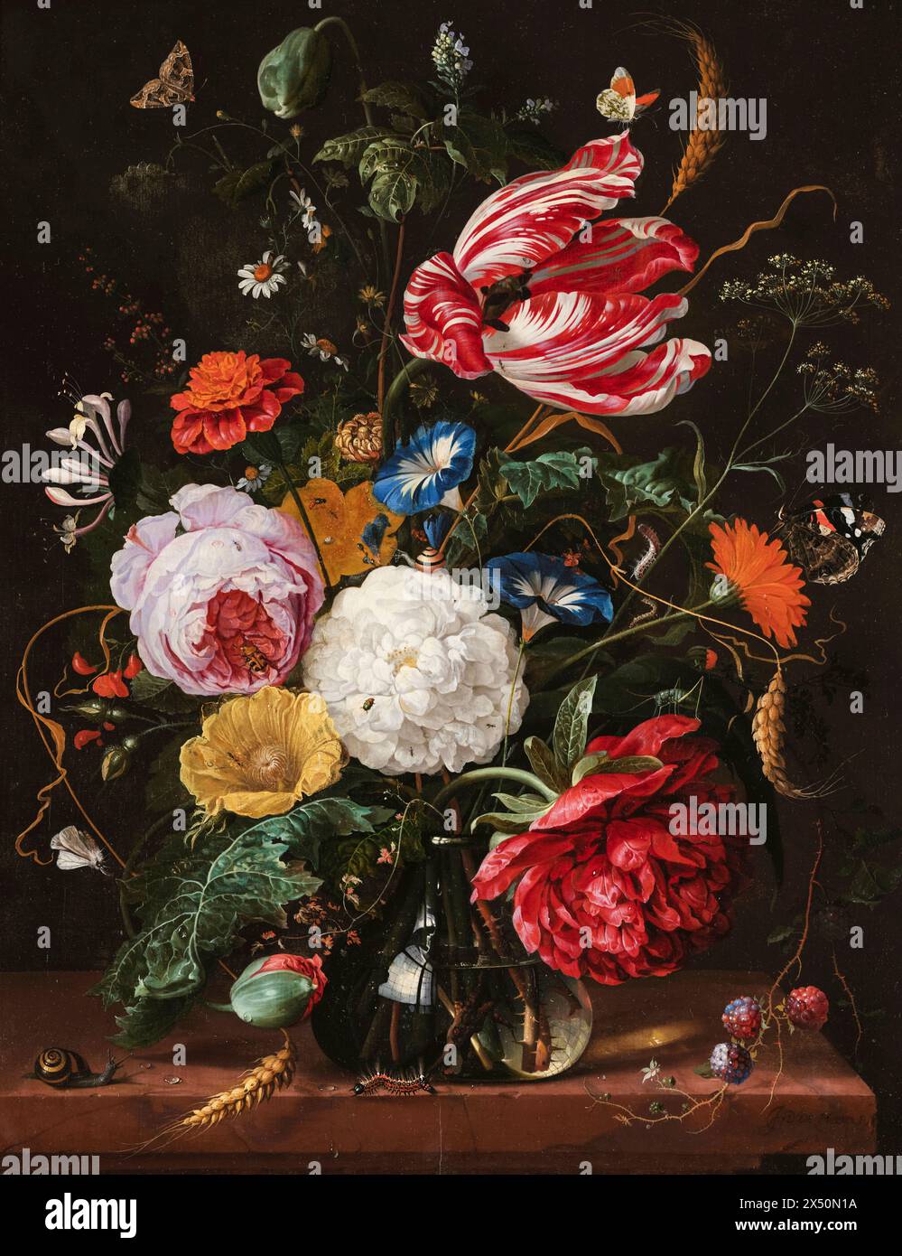 Jan Davidsz de Heem still life painting, Flower Arrangement, oil on ...