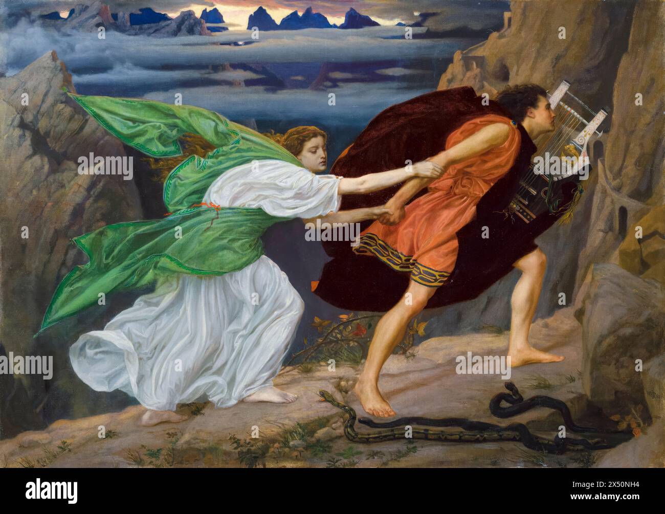 Edward John Poynter, Orpheus and Eurydice, painting in oil on canvas, 1862 Stock Photo - Alamy