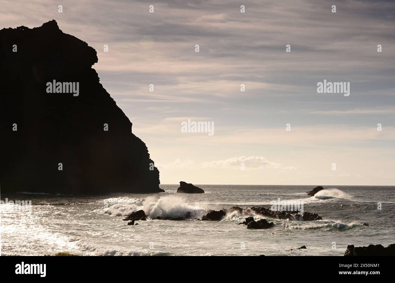 Black Volcanic Rocks and Beach on Tenerife Stock Photo - Alamy