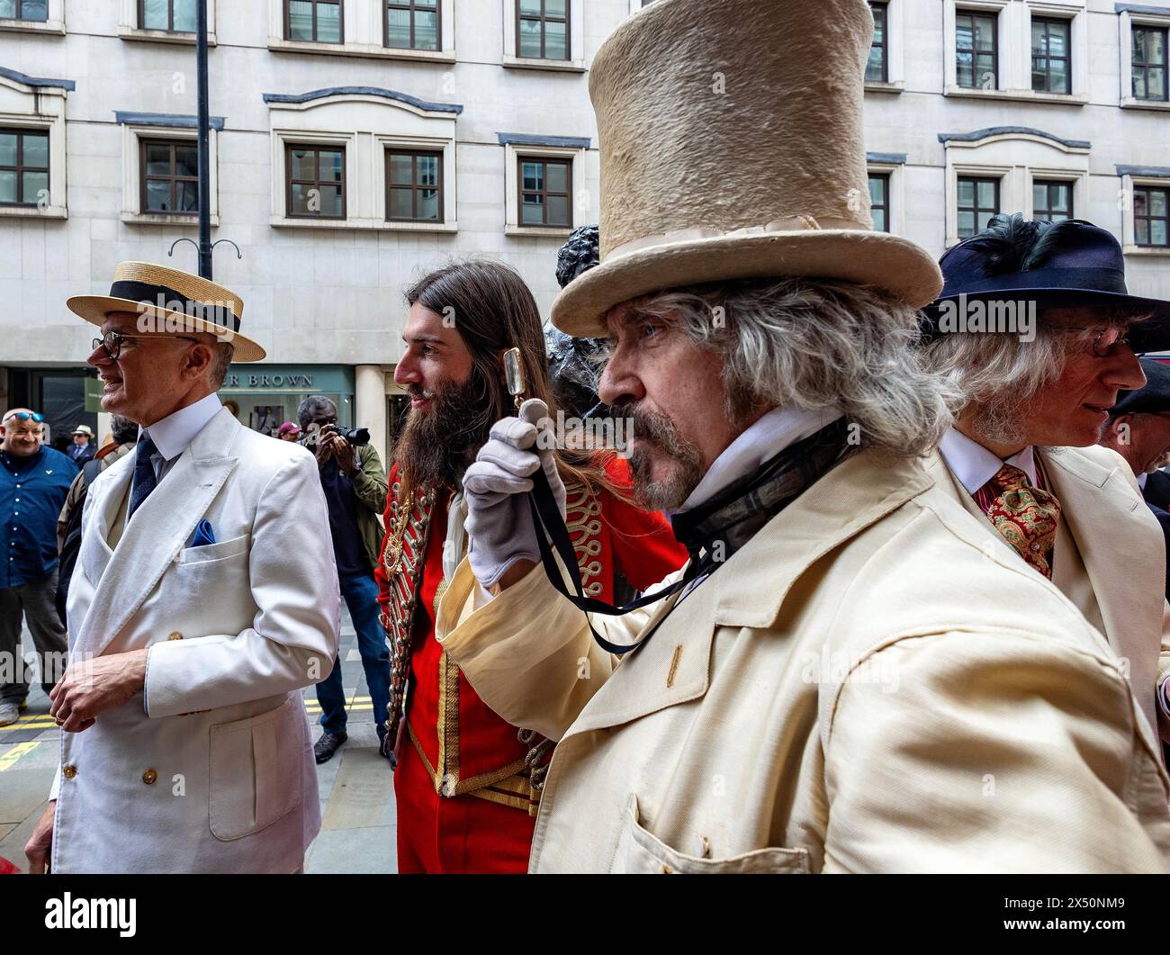 Pic shows: Fourth Grand Flaneur Walk on Sunday 5th May 2024. Assembling ...