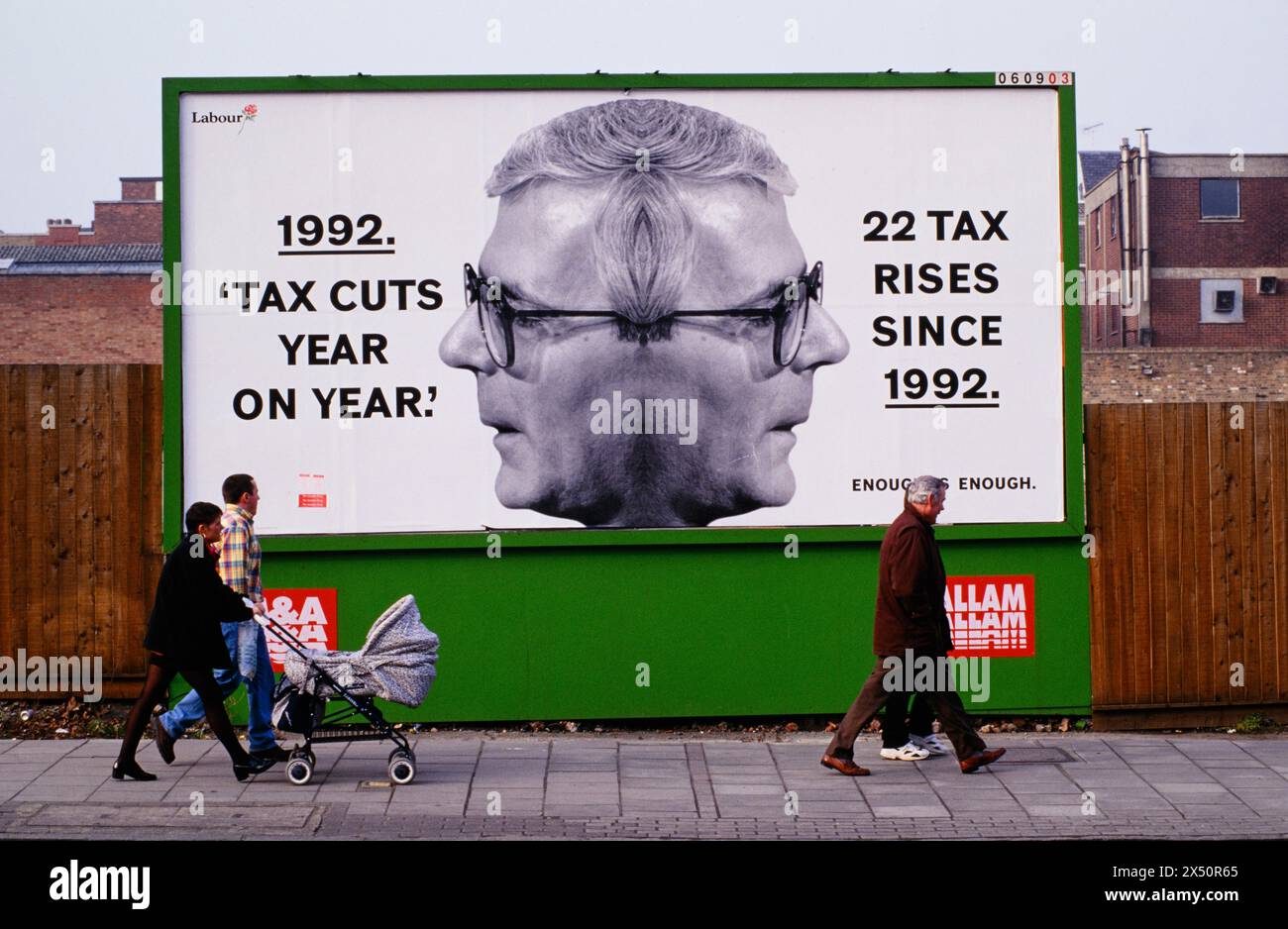 A 1997 Labour Party general election campaign poster. London, UK ...