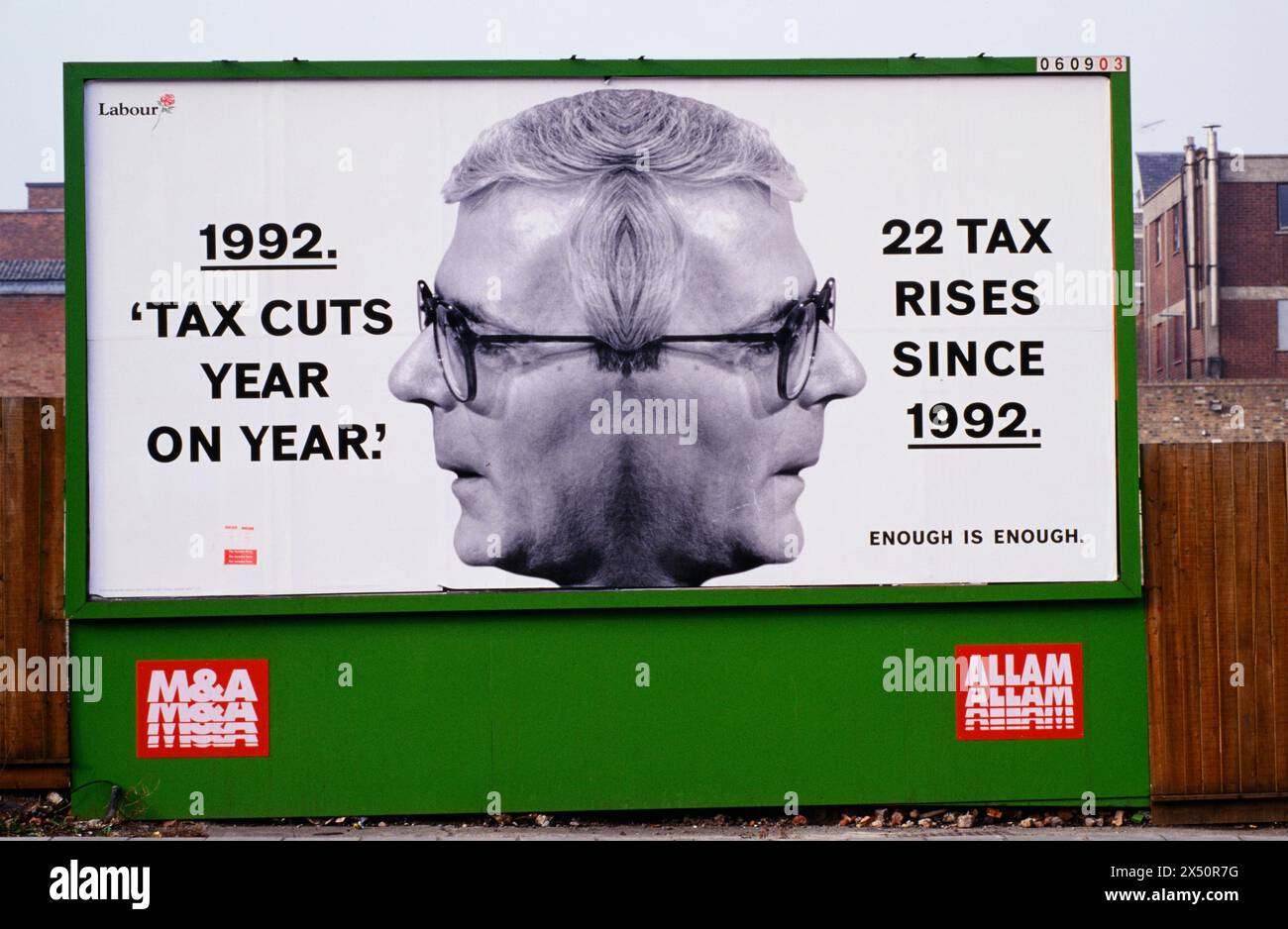 A 1997 Labour Party general election campaign poster. London, UK ...