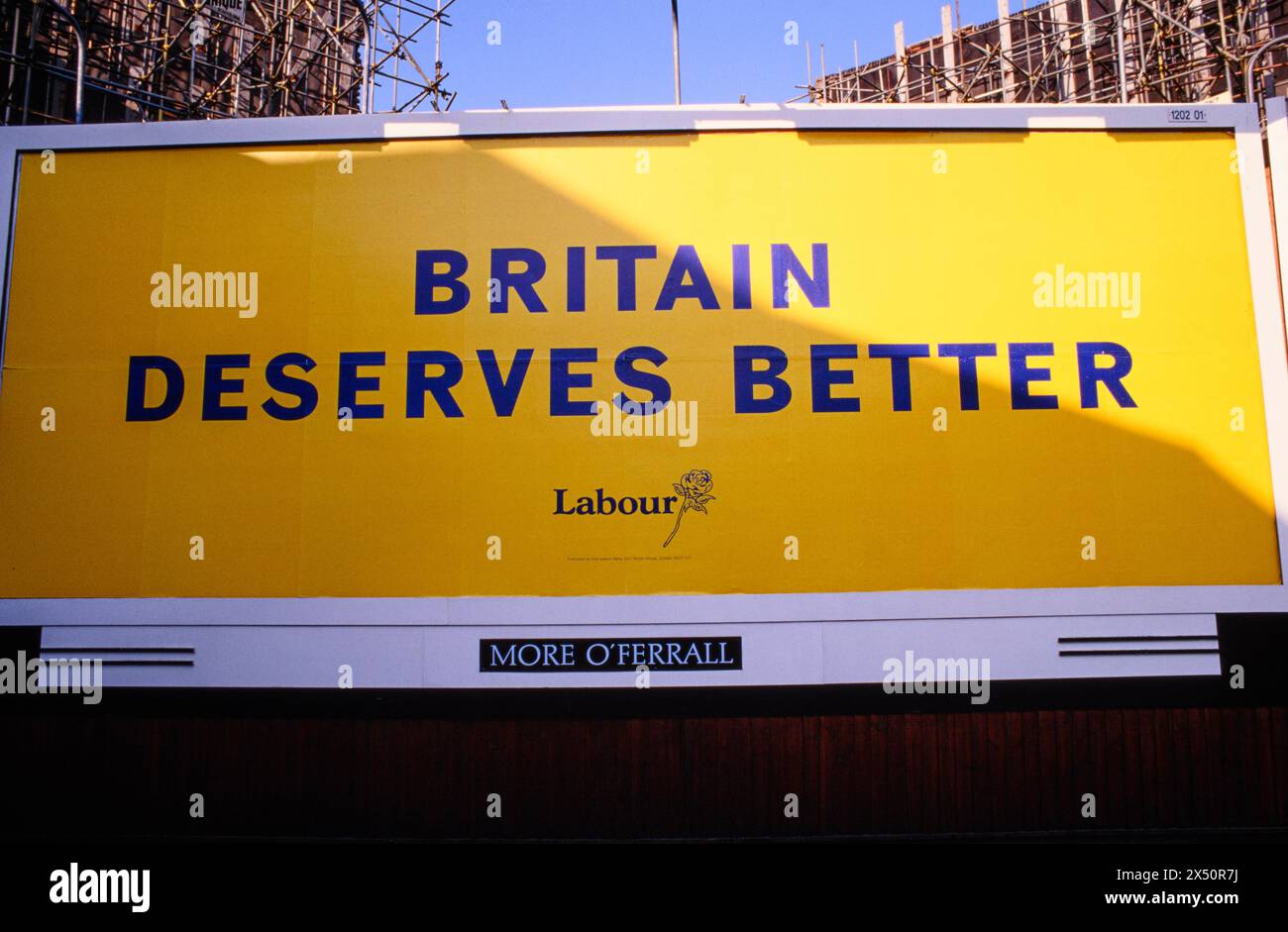 A 1997 Labour Party general election campaign poster. London, UK ...