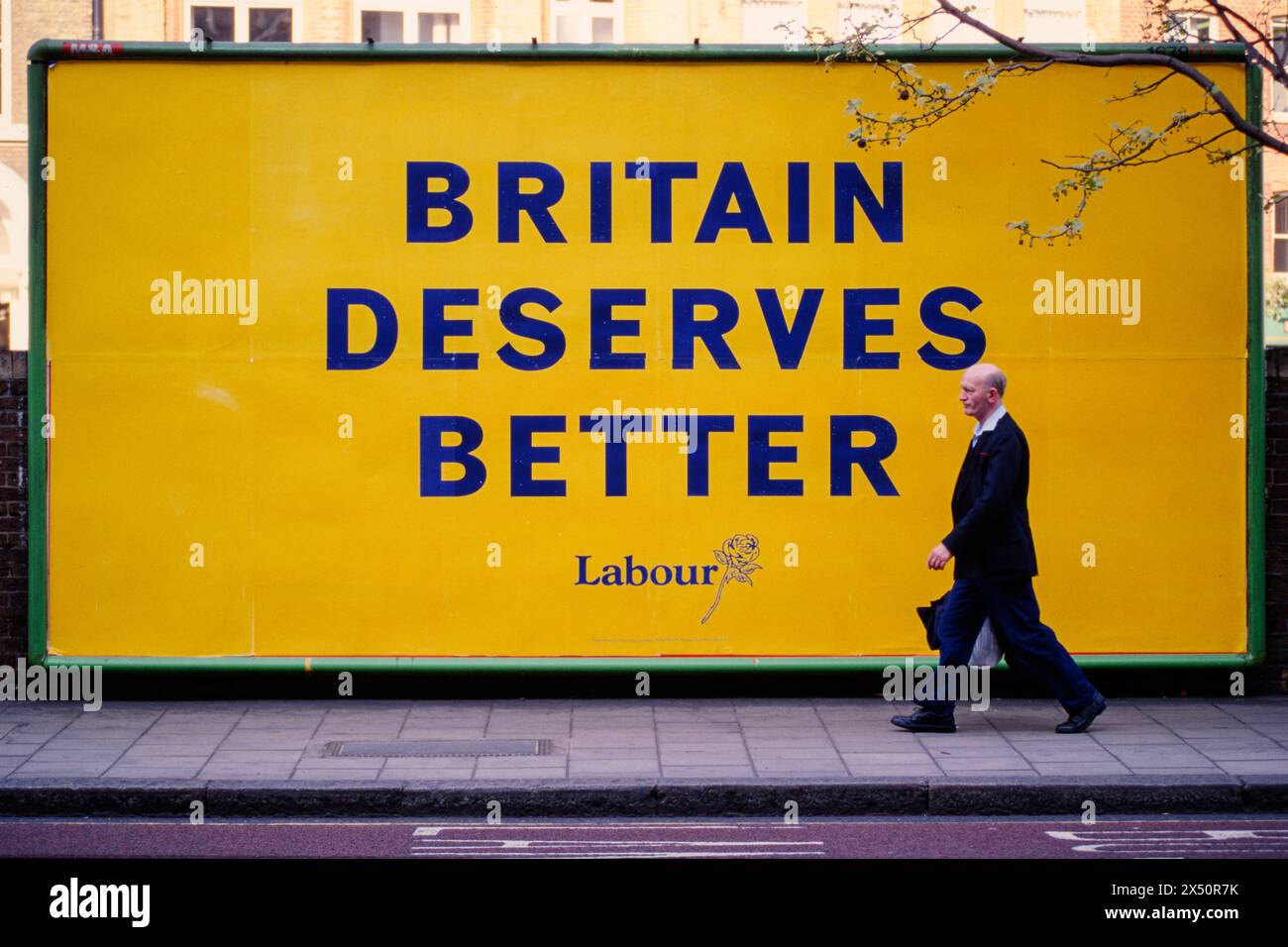 A 1997 Labour Party general election campaign poster. London, UK ...