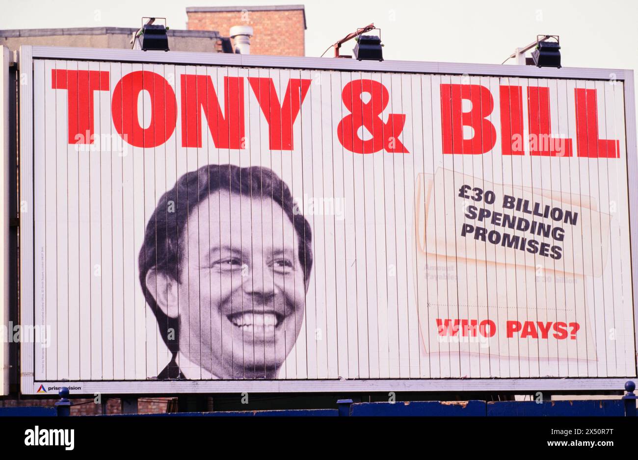 A 1997 Conservative Party general election campaign poster. London, UK ...