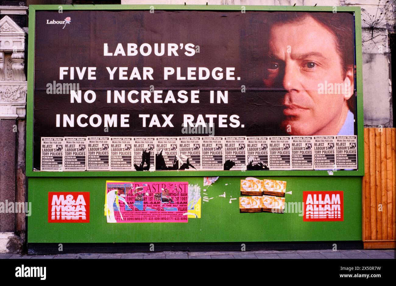 A 1997 Labour Party general election campaign poster. London, UK ...