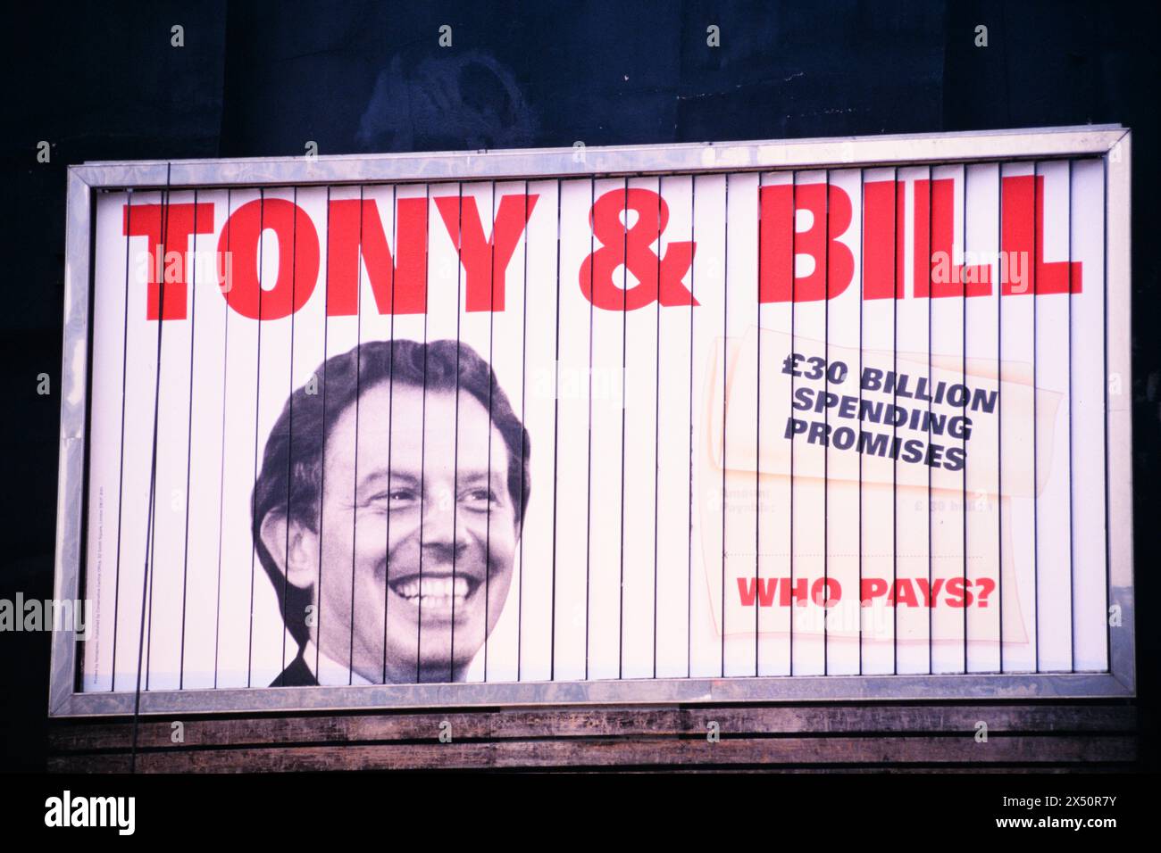 A 1997 Conservative Party general election campaign poster. London, UK ...