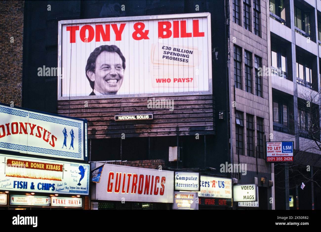 A 1997 Conservative Party general election campaign poster. London, UK ...