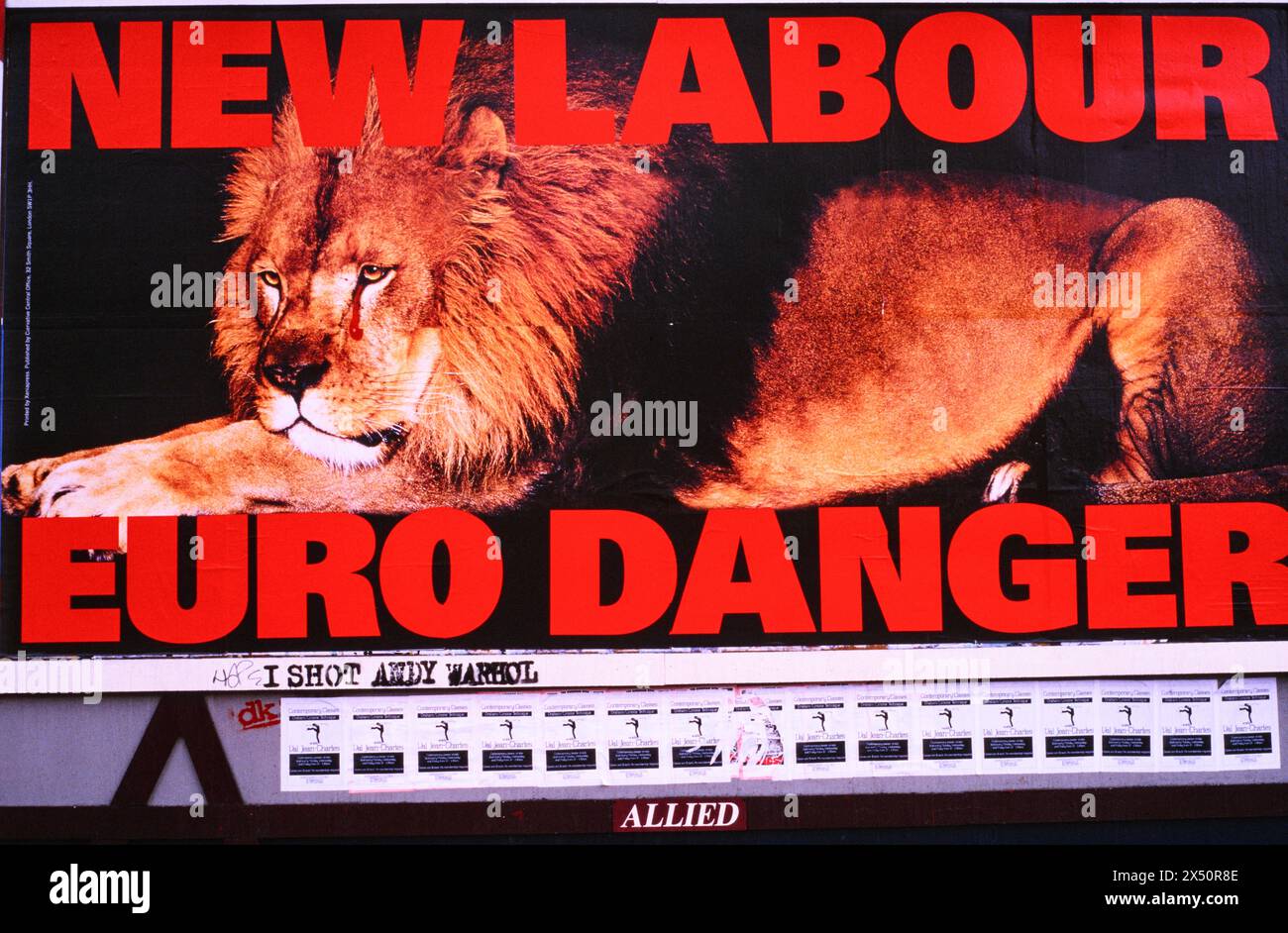 A 1997 Conservative Party general election campaign poster. London, UK ...
