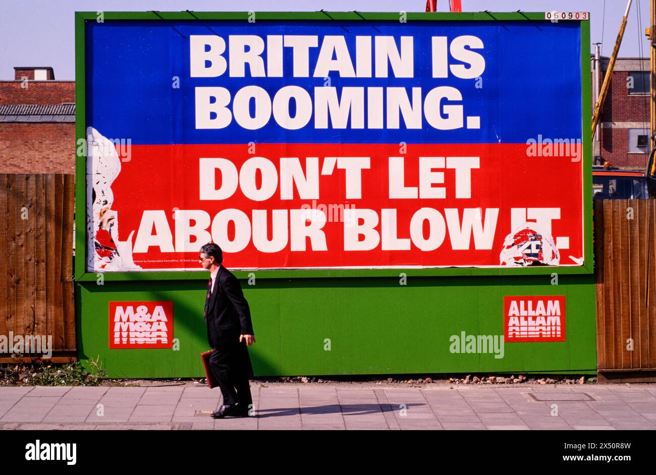 A 1997 Conservative Party general election campaign poster. London, UK ...