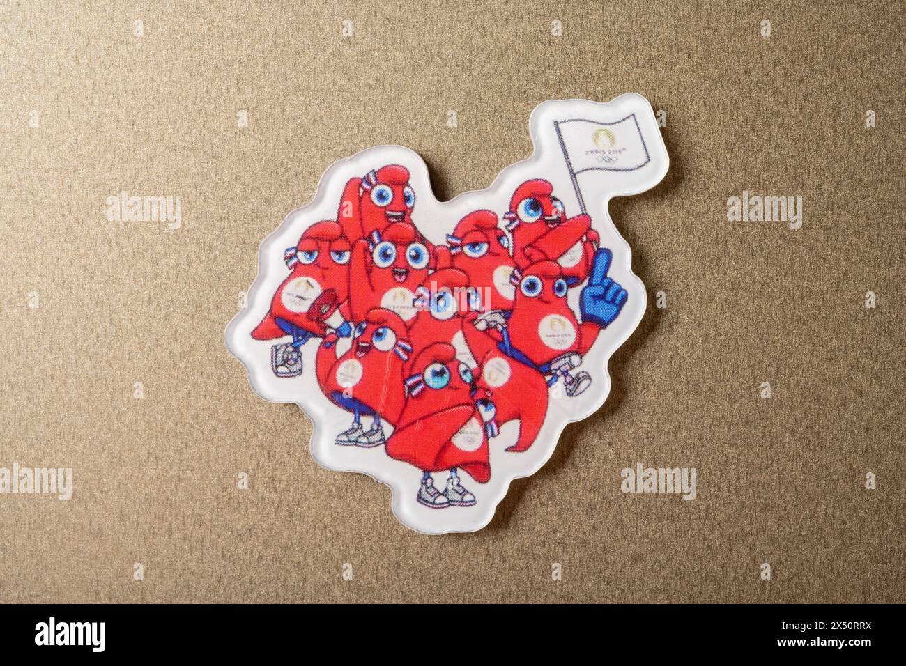 ZHONGSHAN China-April 28 2024: top view refrigerator magnet with 2024 ...