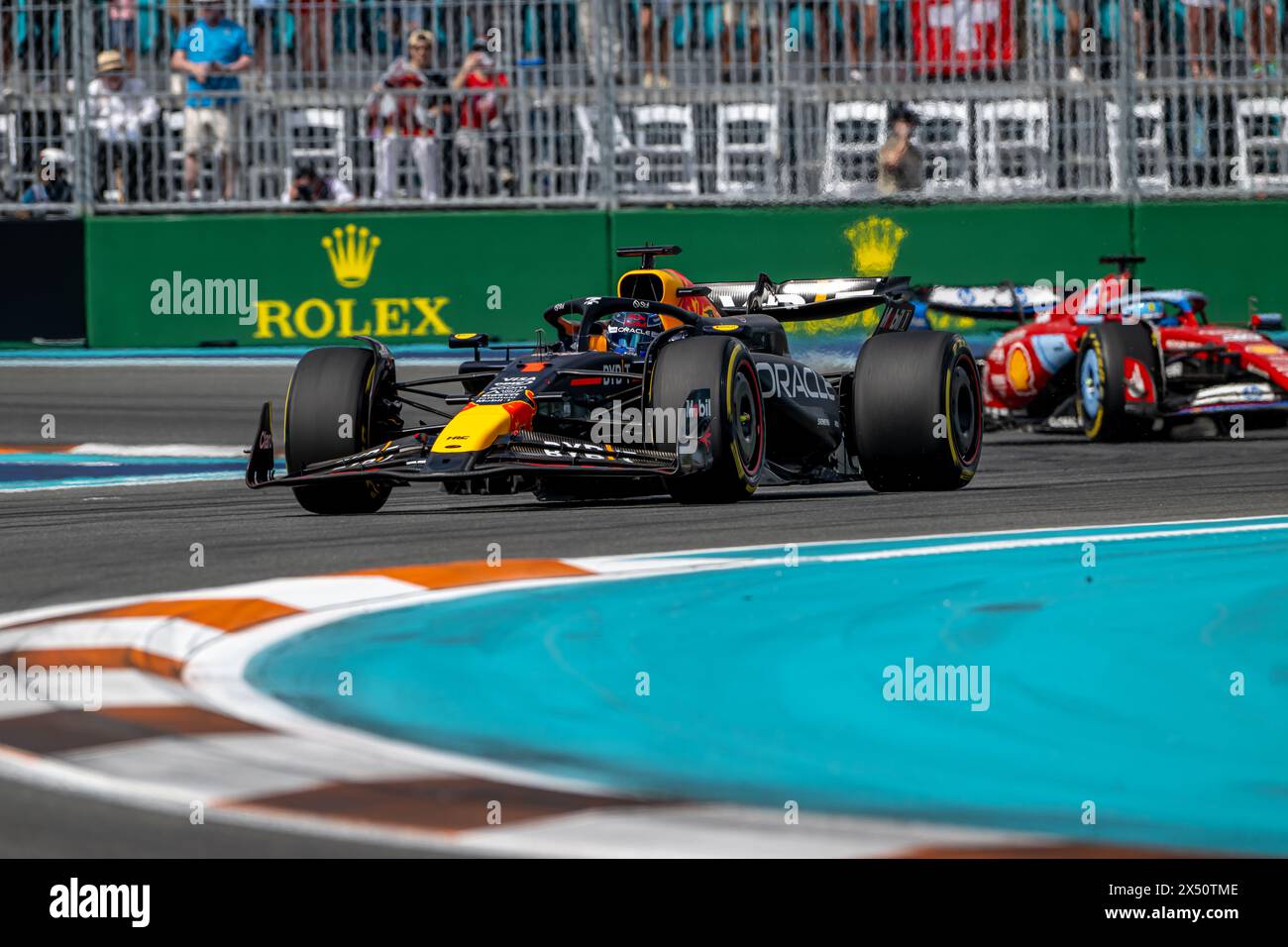 MIAMI, FLORIDA - MAY 05: Max Verstappen, Red Bull Racing RB19 during ...