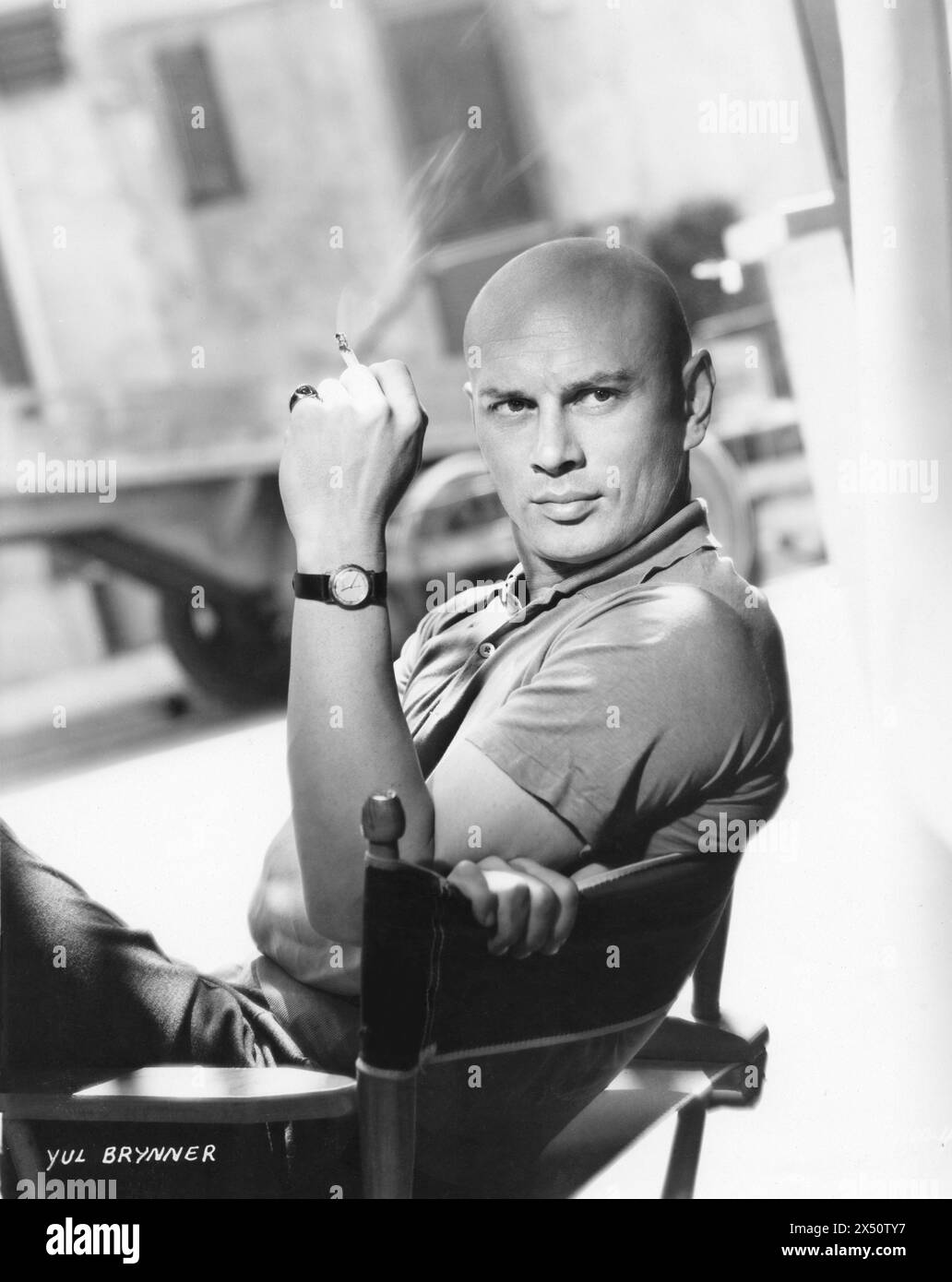 A 1957 Paramount Pictures Publicity Portrait of YUL BRYNNER smoking ...