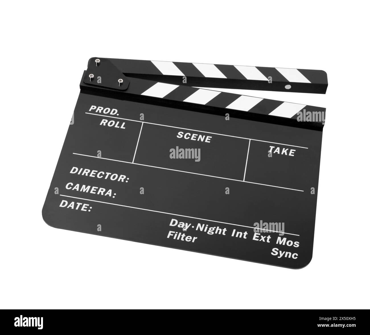 One movie clapper isolated on white. Film industry Stock Photo - Alamy