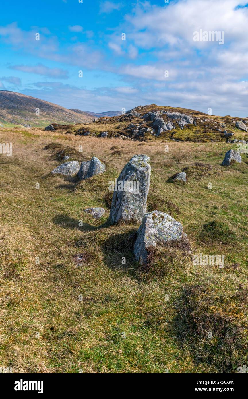 Ancient boundary wall on Vatersay in The Outer Hebrides of Scotland ...