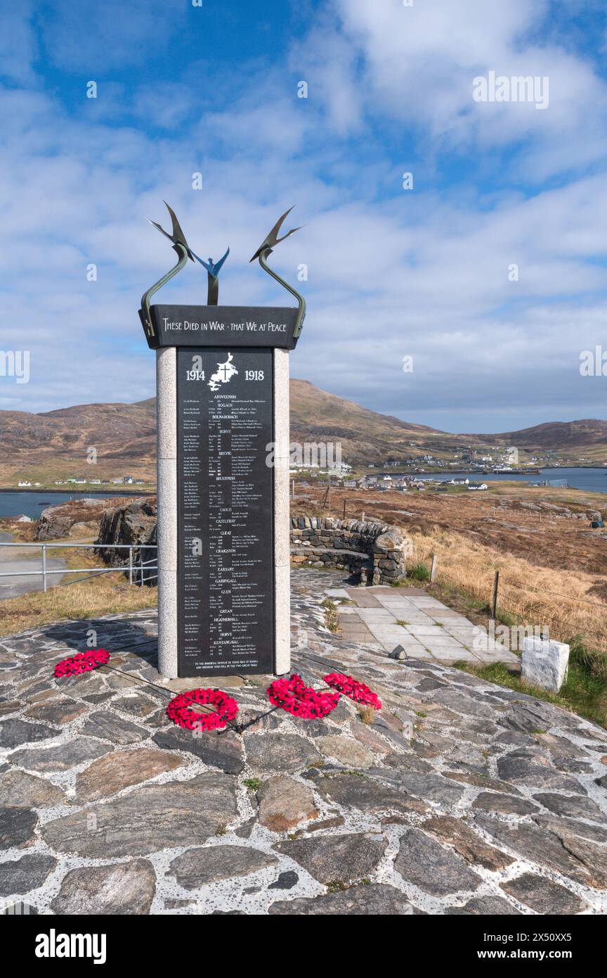 The Barra War Memorial at Nasg, Isle of Barra, Scotland Stock Photo - Alamy