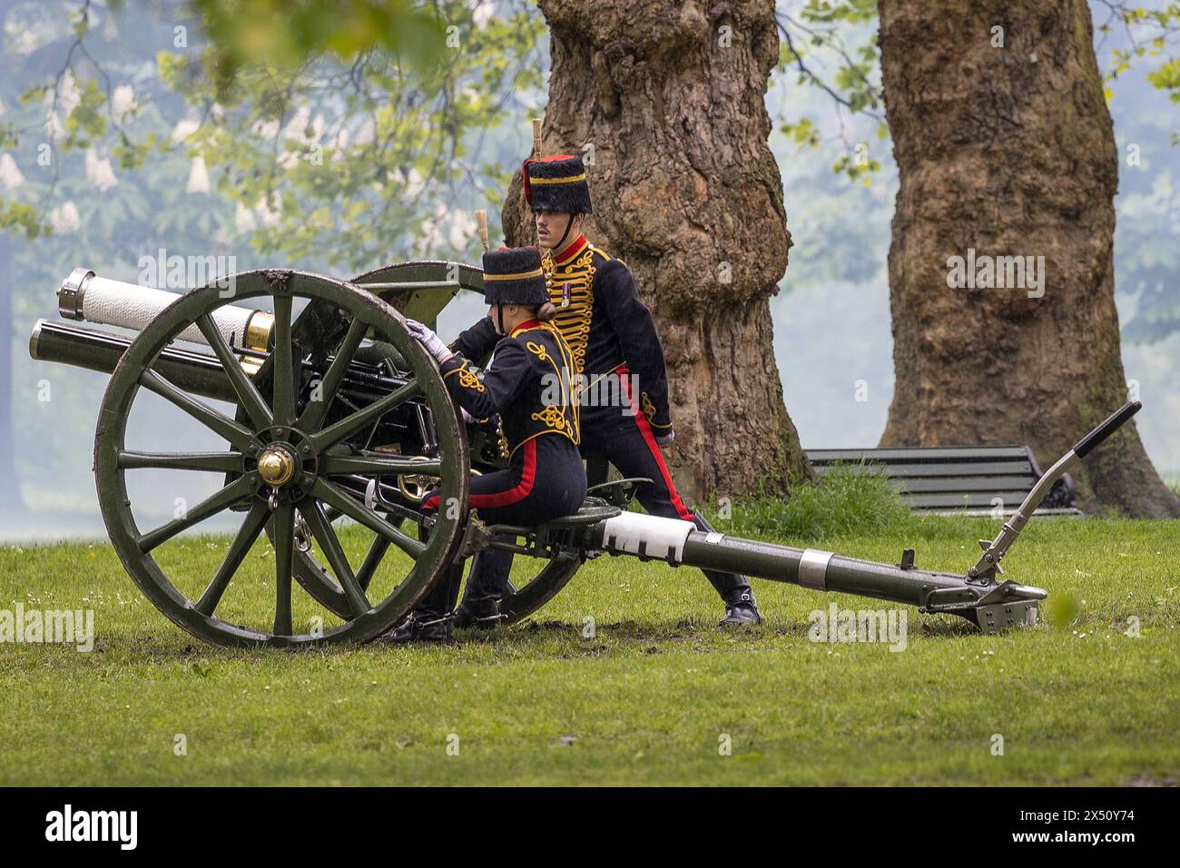 London, United Kingdom, 06 May, 2024. A Royal Gun Salute is fired in ...