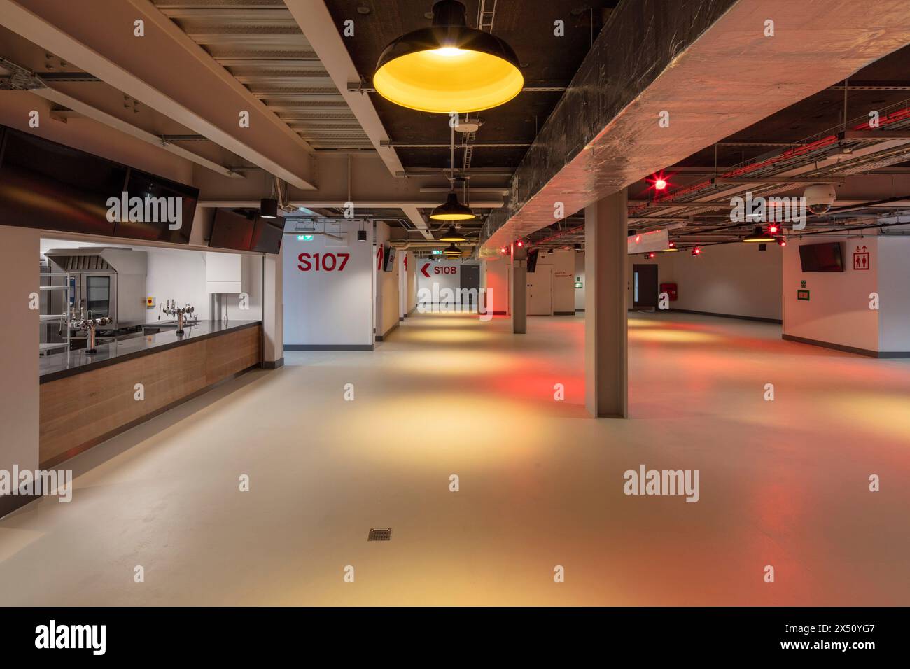 Inside the stadium concourse showing one of the bar areas. Brentford ...