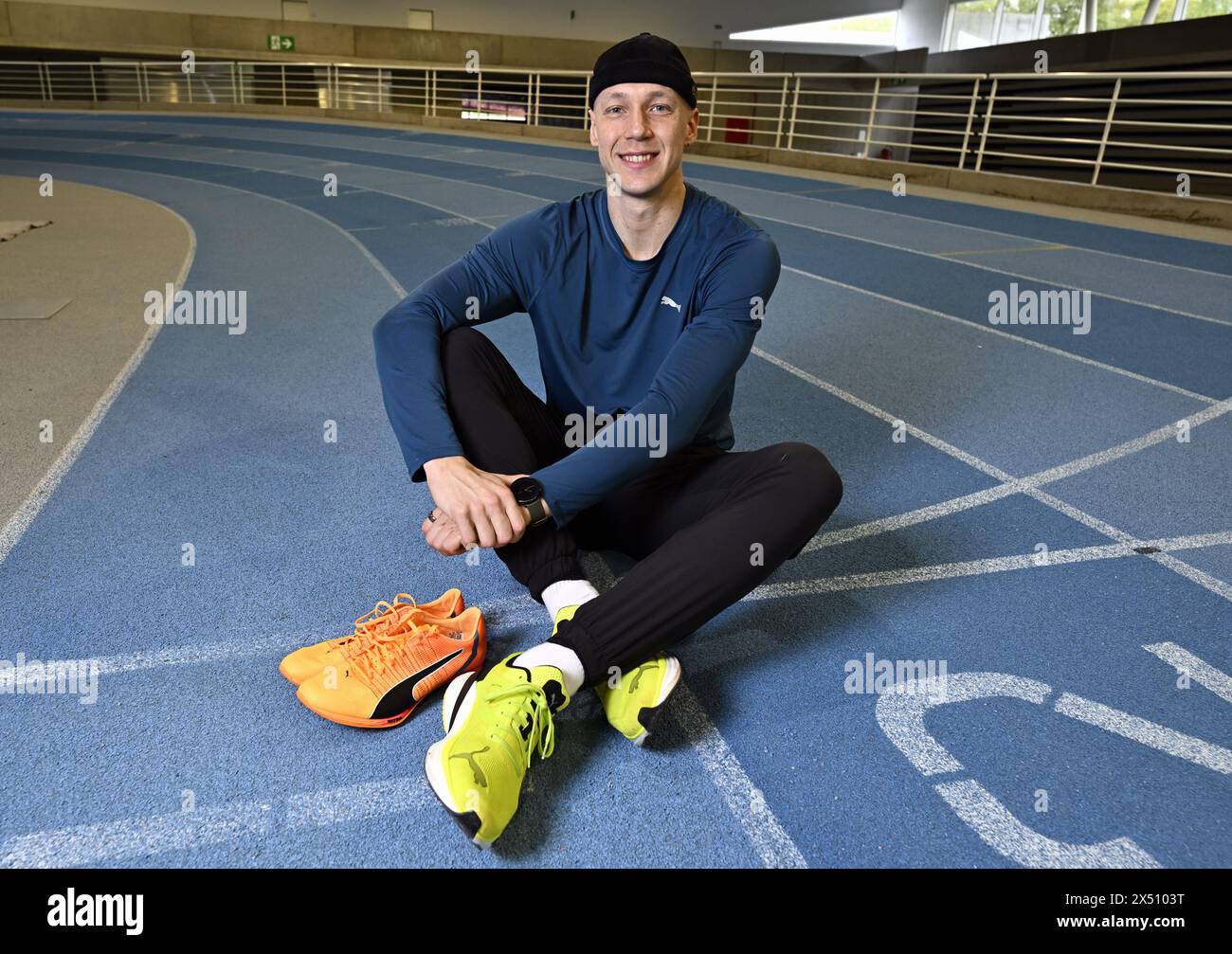 Belgian athlete Julien Watrin poses for the photographer during an ...