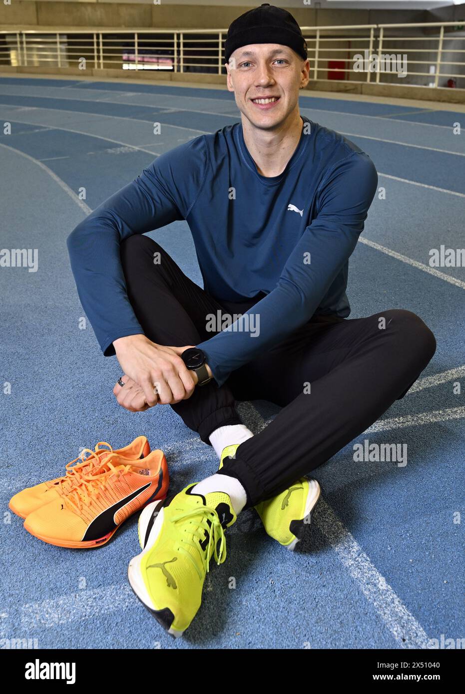 Belgian athlete Julien Watrin poses for the photographer during an ...