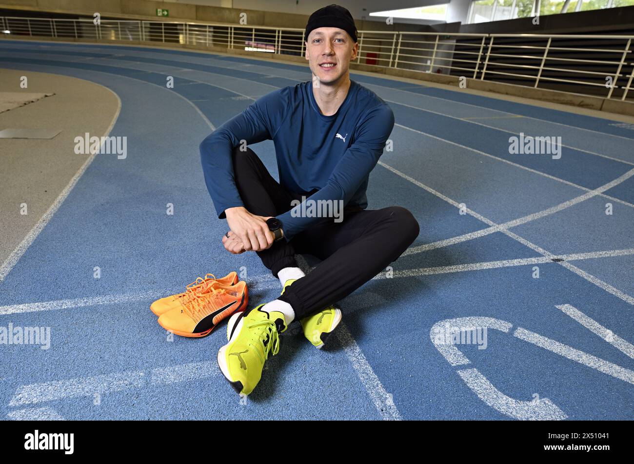Belgian athlete Julien Watrin poses for the photographer during an ...
