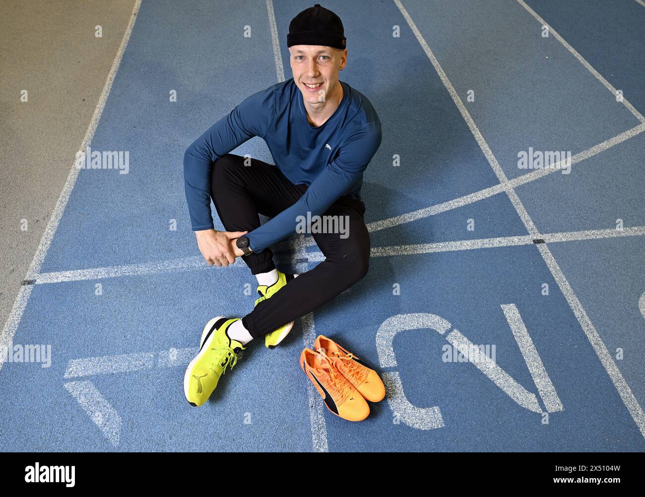 Belgian athlete Julien Watrin poses for the photographer during an ...