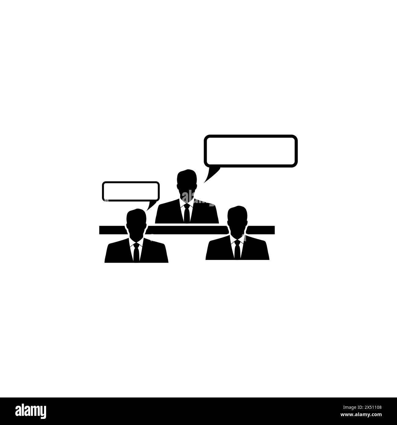 Discussion Meeting Conversation flat vector icon. Simple solid symbol ...