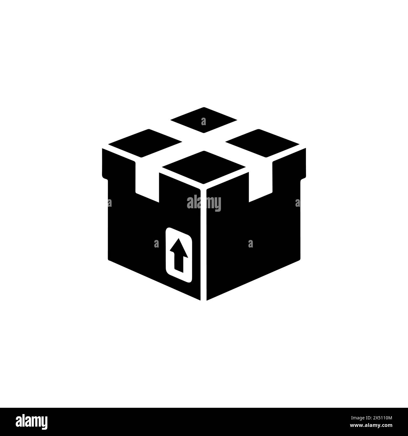 Carton Package Box flat vector icon. Simple solid symbol isolated on ...