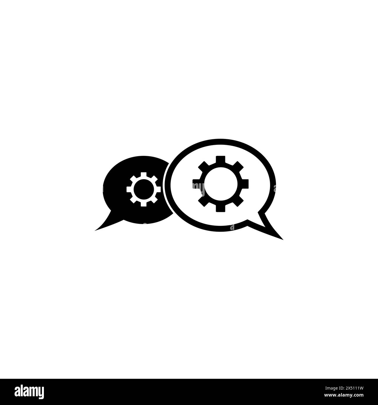 Chat Settings flat vector icon. Simple solid symbol isolated on white ...