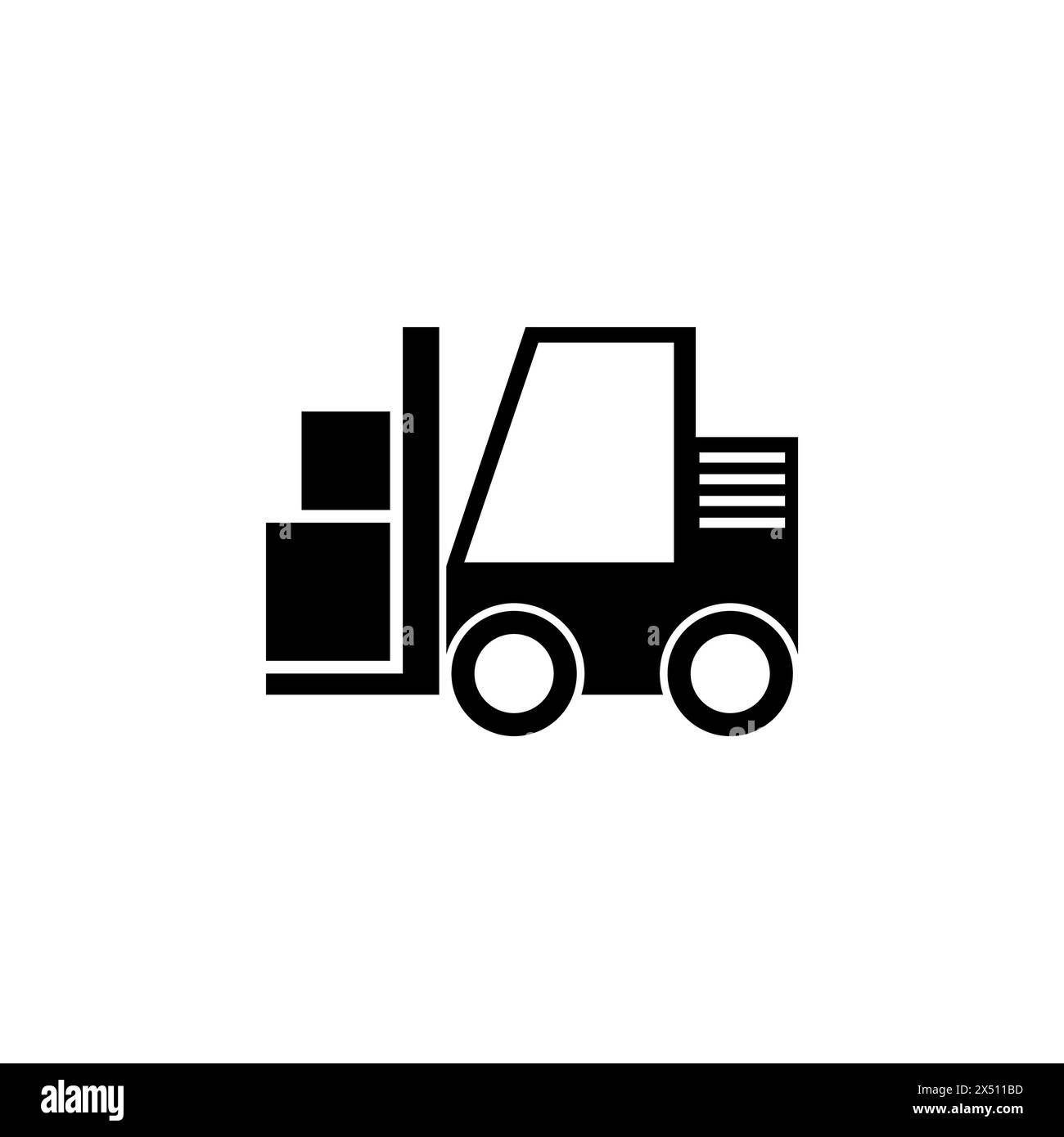 Forklift Loader flat vector icon. Simple solid symbol isolated on white ...