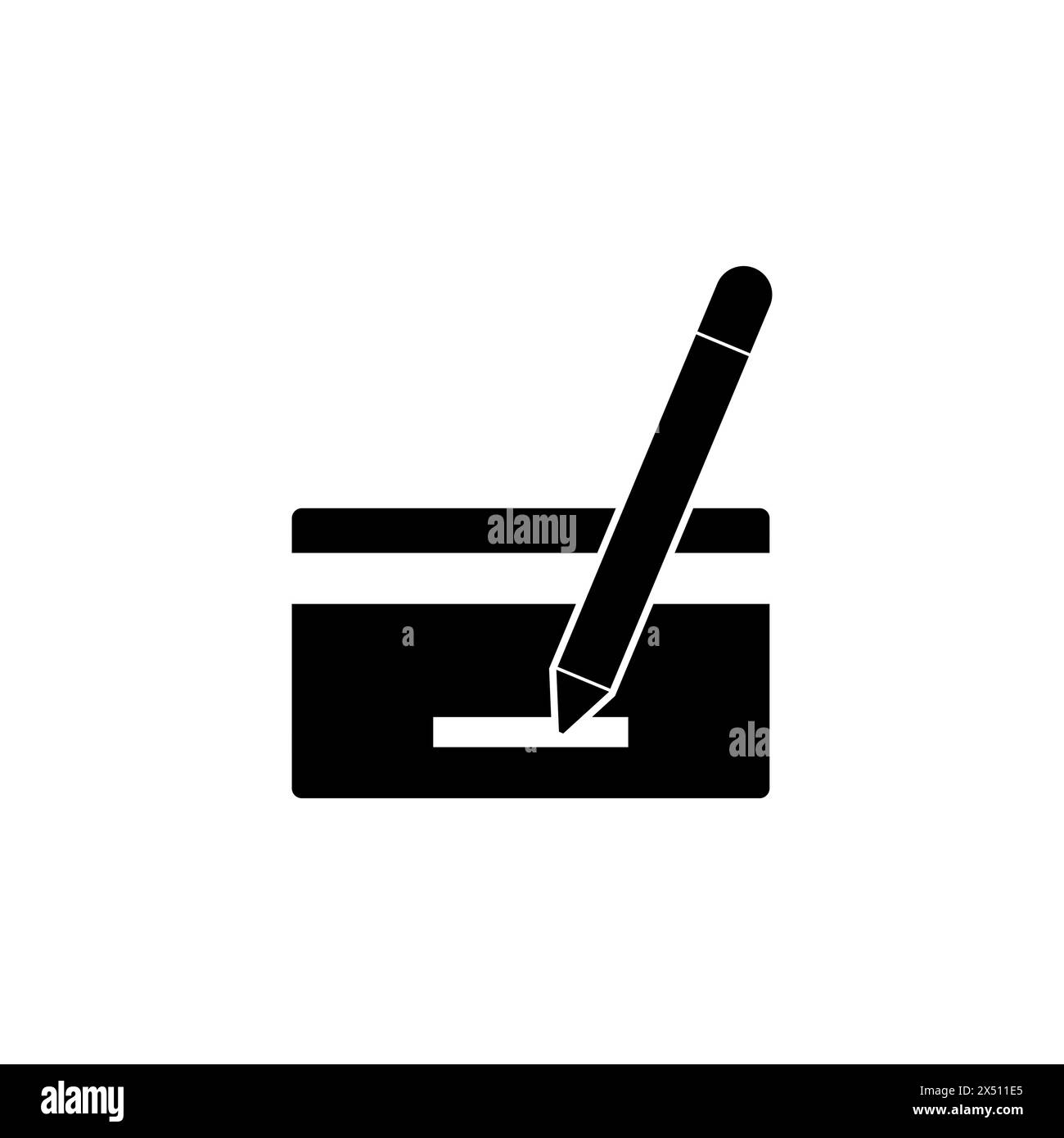 Signing Credit Card flat vector icon. Simple solid symbol isolated on ...