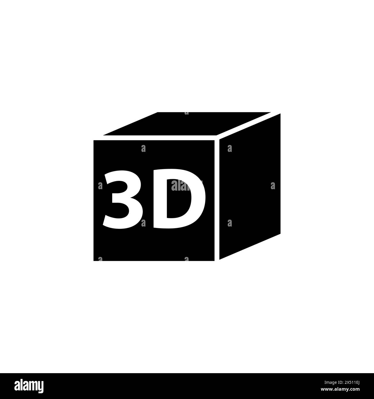 3D Print Cube flat vector icon. Simple solid symbol isolated on white ...