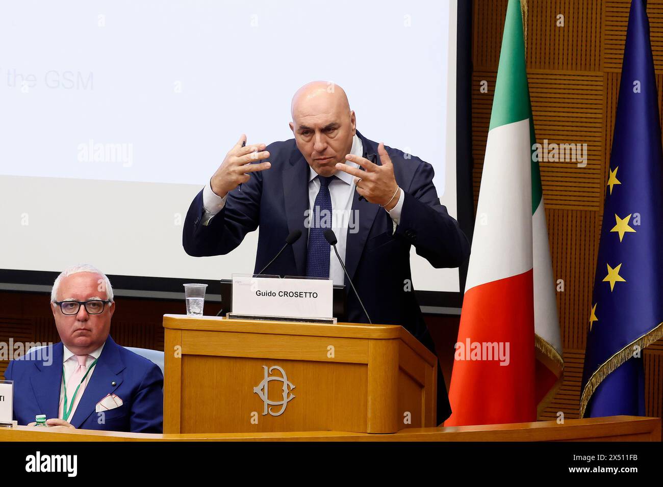 Roma, Italia. 06th May, 2024. Il Ministro della Difesa Guido Crosetto allÕ Assemblea ...