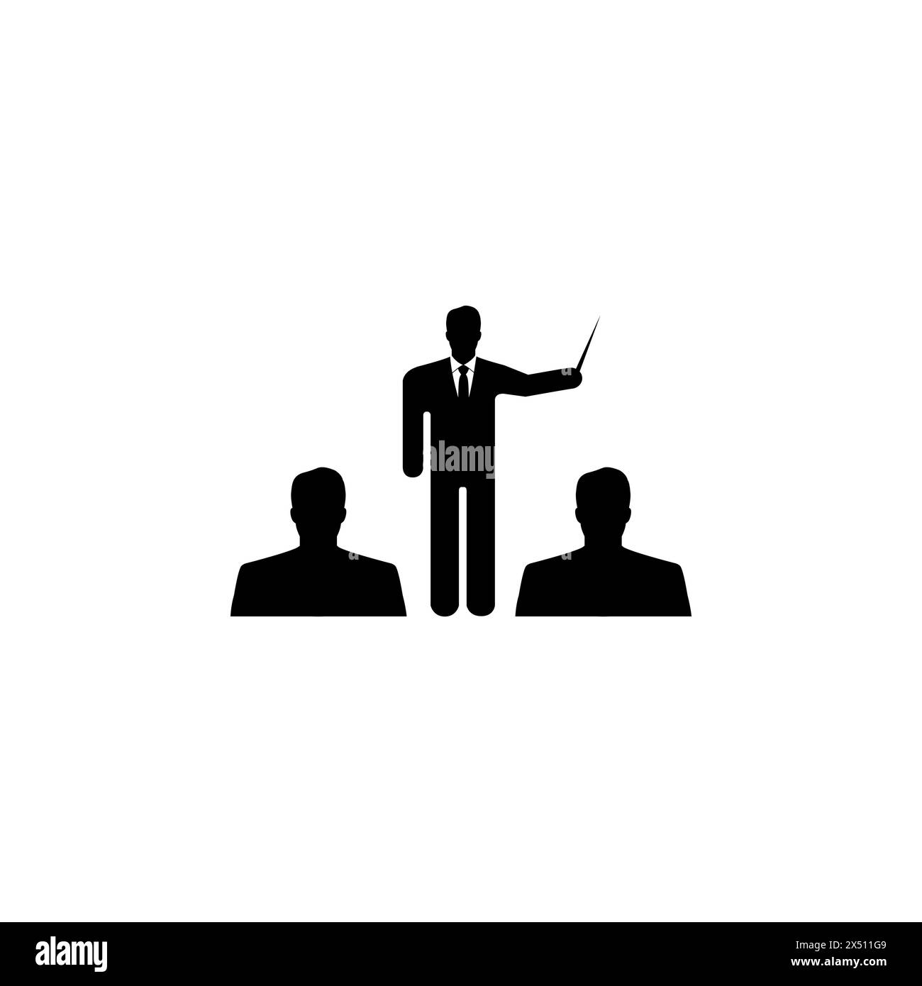 Education Teacher and Students flat vector icon. Simple solid symbol ...