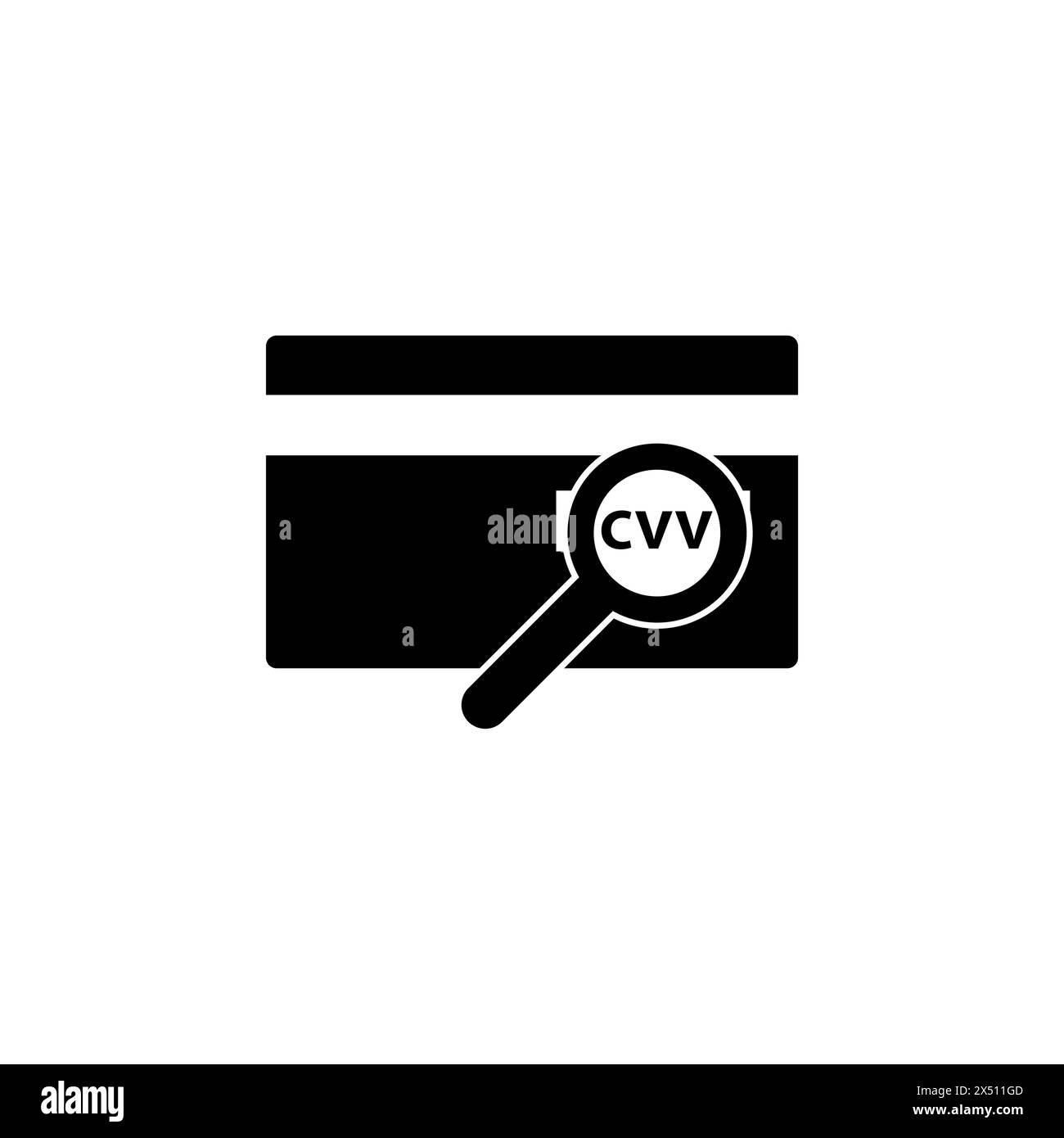 CVV Code on Credit Card flat vector icon. Simple solid symbol isolated ...