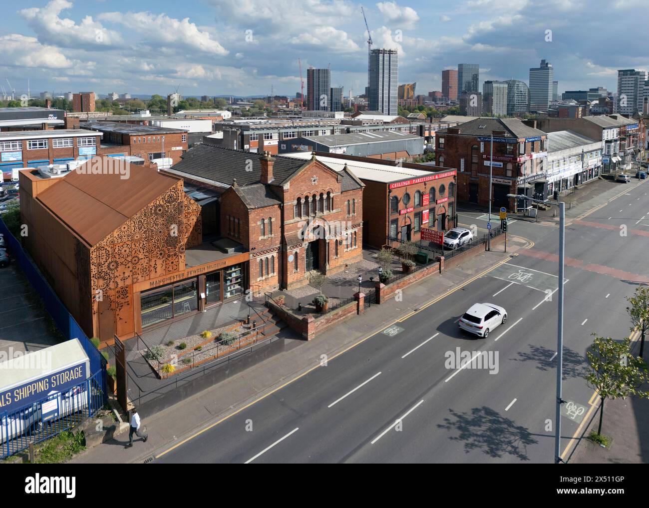 Aerial view of the Manchester Jewish Museum (and surrounding buildings ...