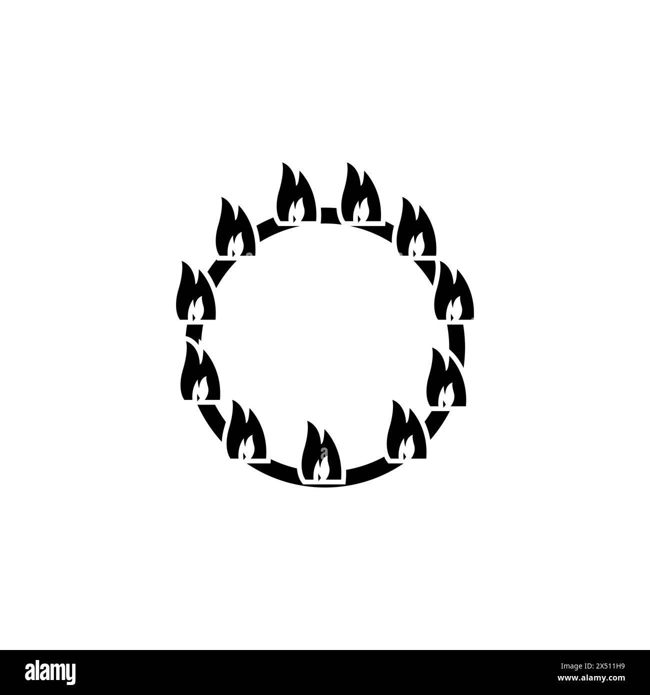 Circus Fire Ring, Flaming Hoop flat vector icon. Simple solid symbol ...